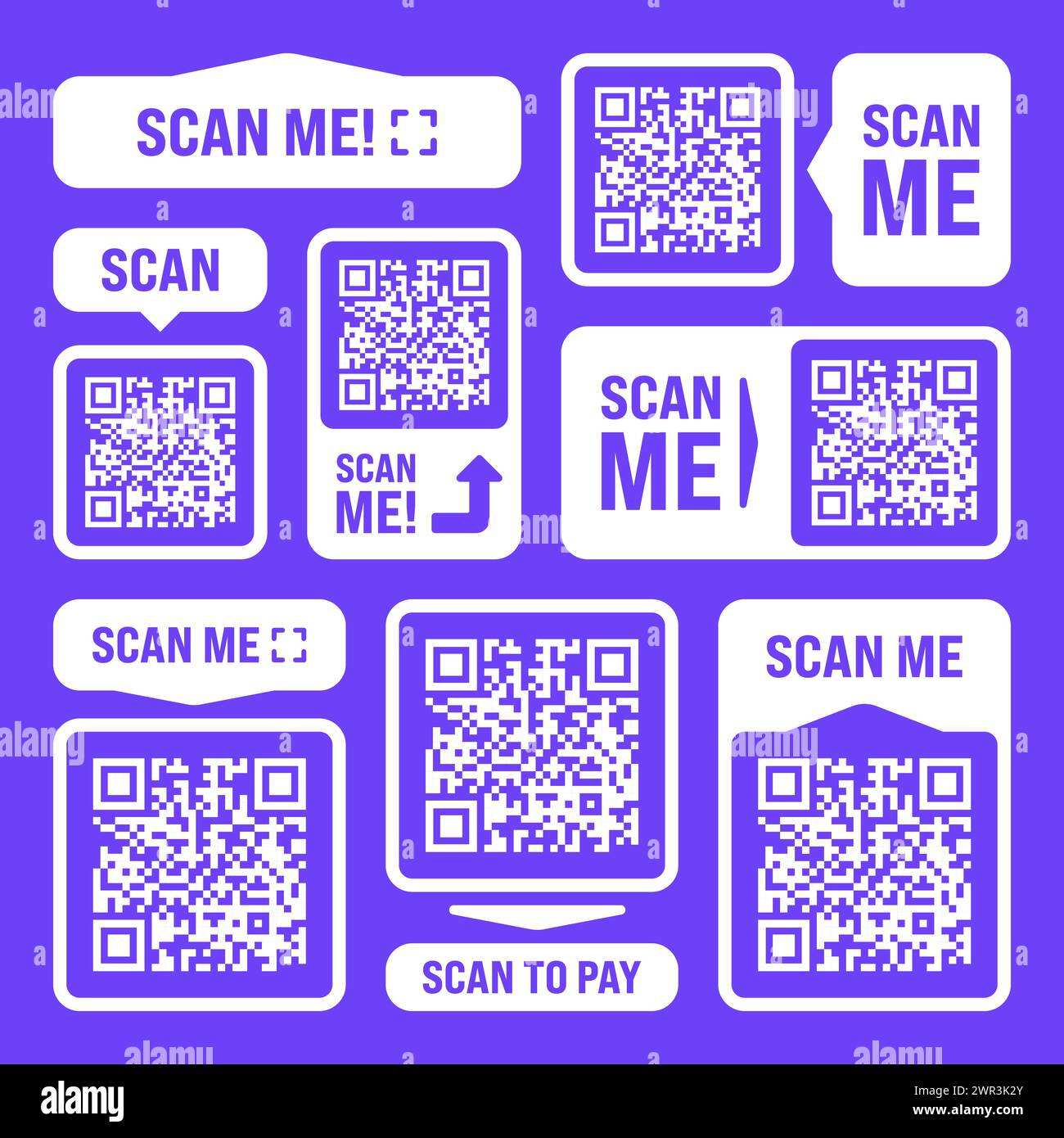 Scan me QR code sticker. Online payment. Special offer sale stickers ...