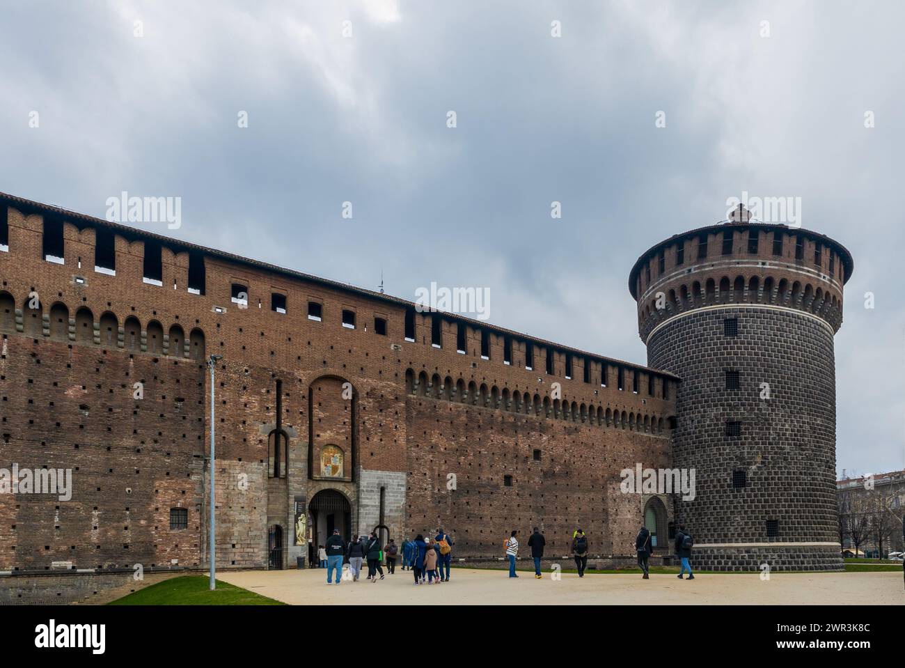Castello Sforzesco or Sforza Castle in Milan, Italy. Huge Medieval ...