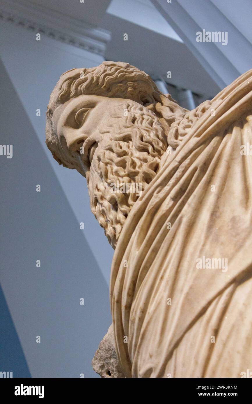 Museum sculptures of classical statues in The British Museum in London ...