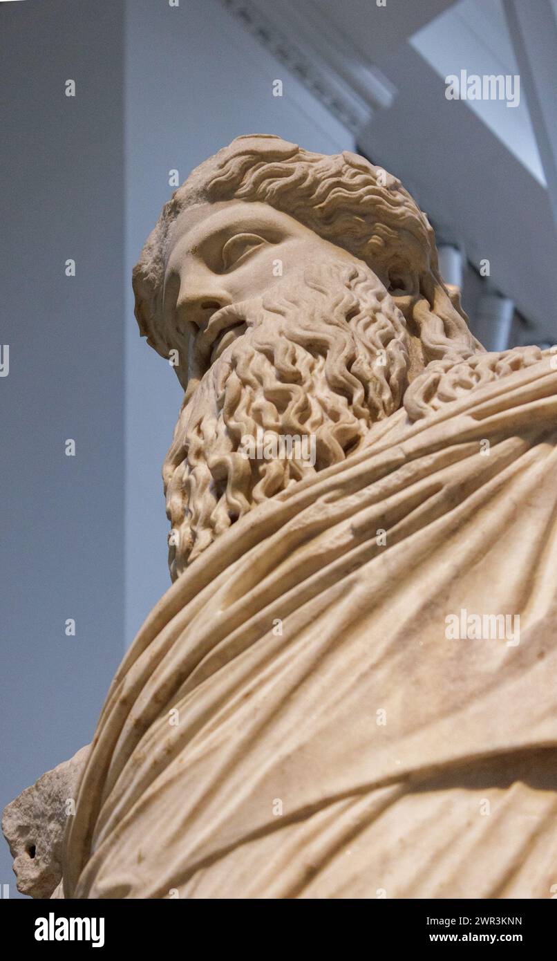 Museum sculptures of classical statues in The British Museum in London ...