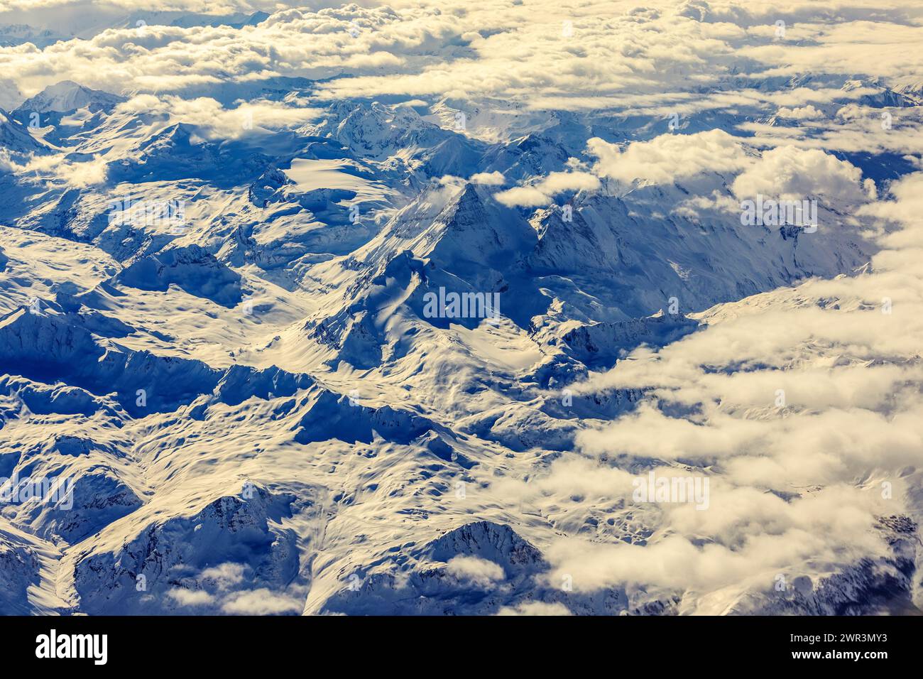 Aerial view of the Alps in winter Stock Photo - Alamy
