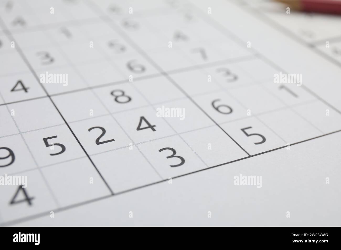 Sudoku puzzle grid as background, closeup view Stock Photo - Alamy