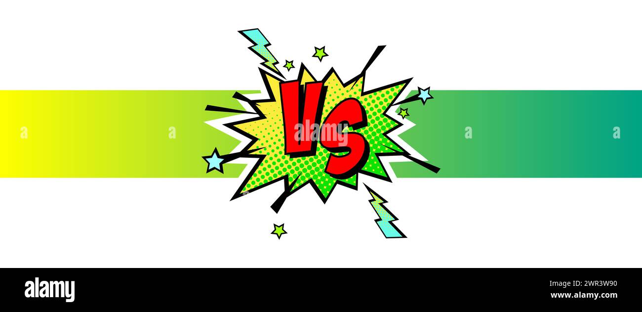 Cartoon comic background. Vs, fight versus. Comics book colorful ...