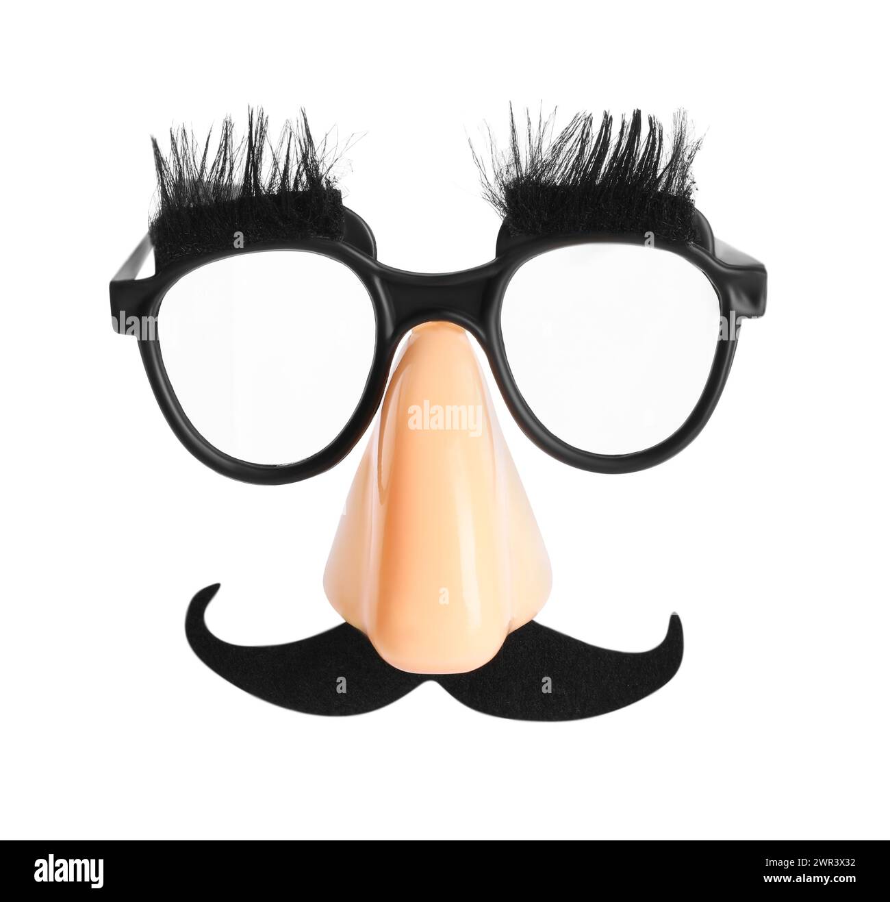 Funny mask with fake mustache, nose and glasses isolated on white Stock ...