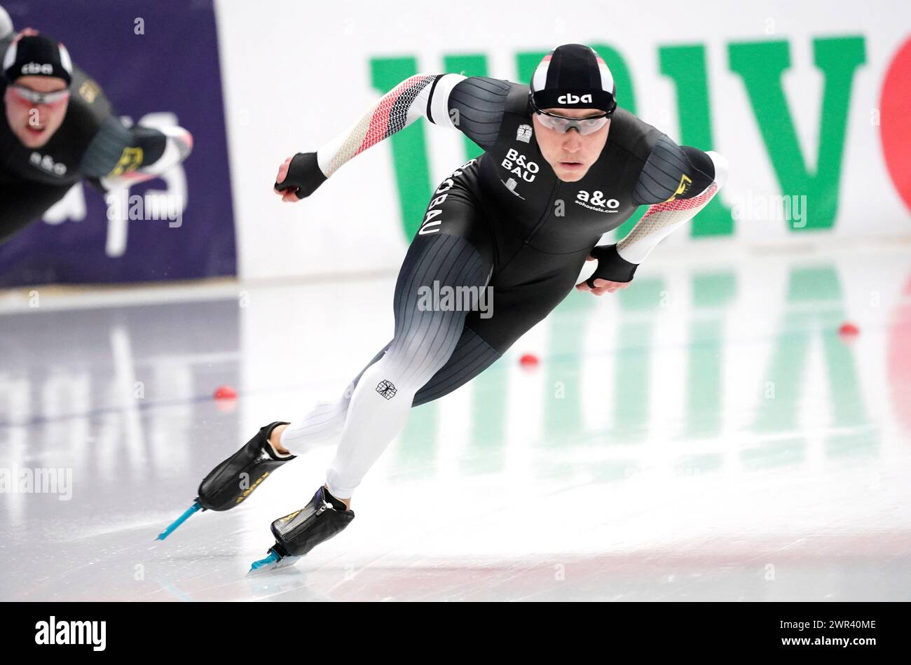 Moritz Klein (GER) in action on 500m women during ISU World Speed ...