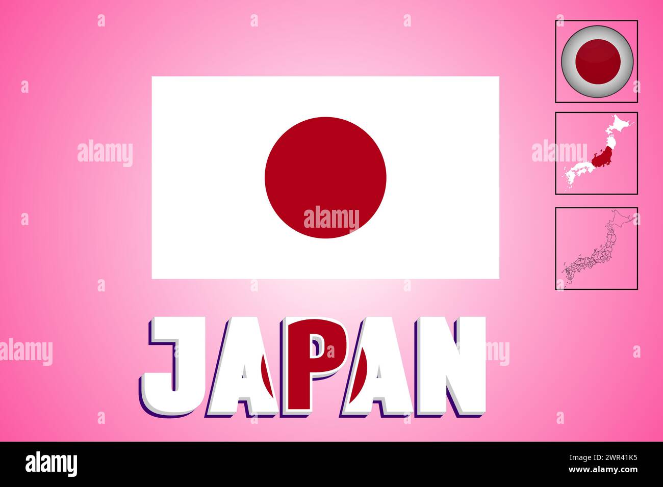 Japan flag outline Stock Vector Images - Alamy