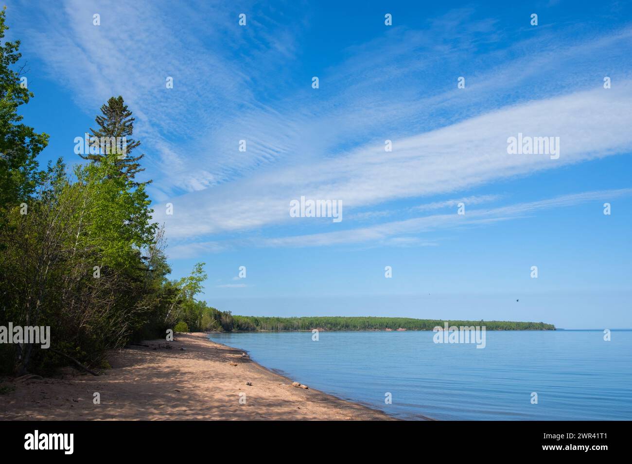 Lake Superior in summer, Cornucopia Beach, Cornucopia, Wisconsin, USA ...