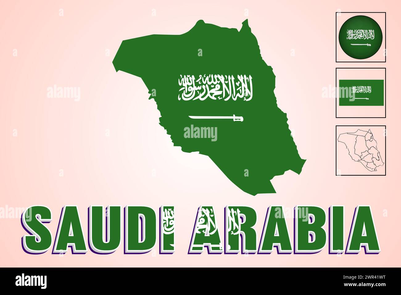 Saudi arabia map vector hi-res stock photography and images - Alamy
