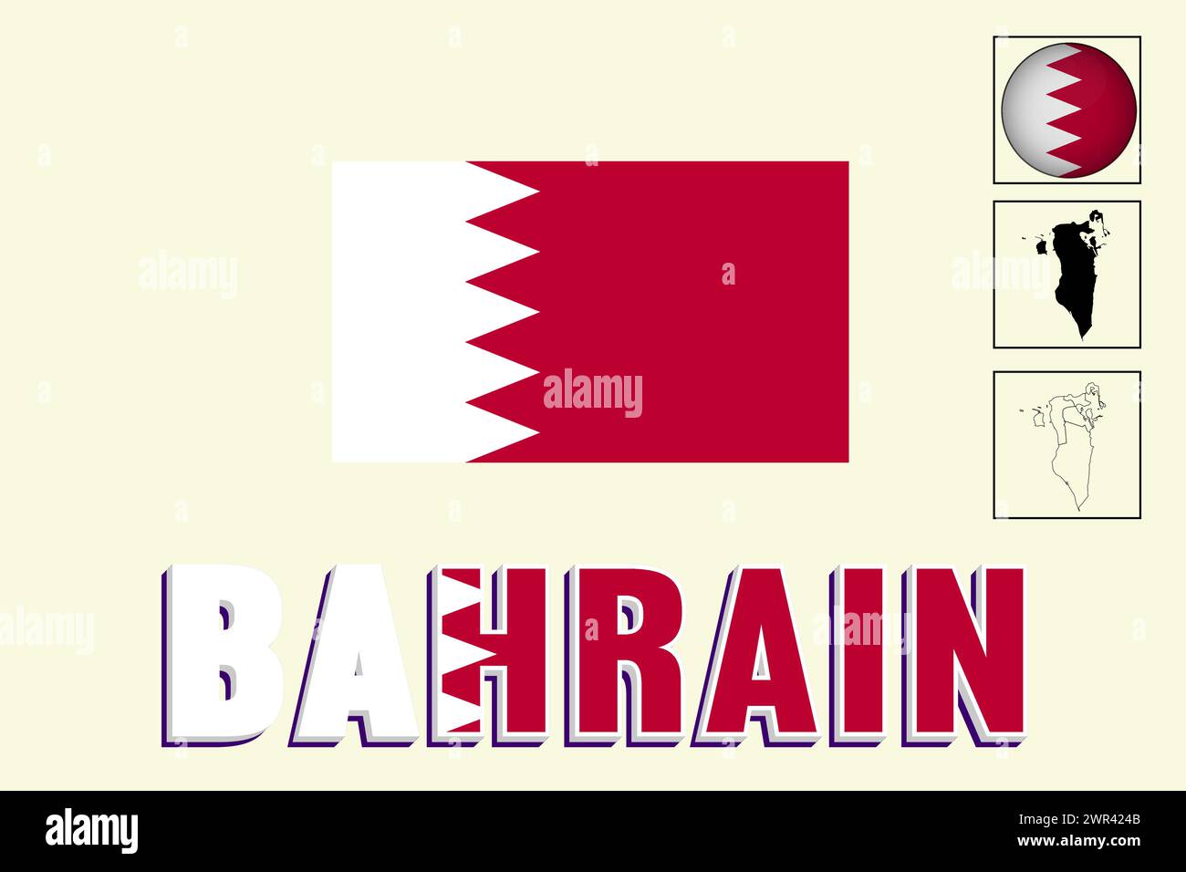Bahrain flag and map in vector illustration Stock Vector Image & Art ...