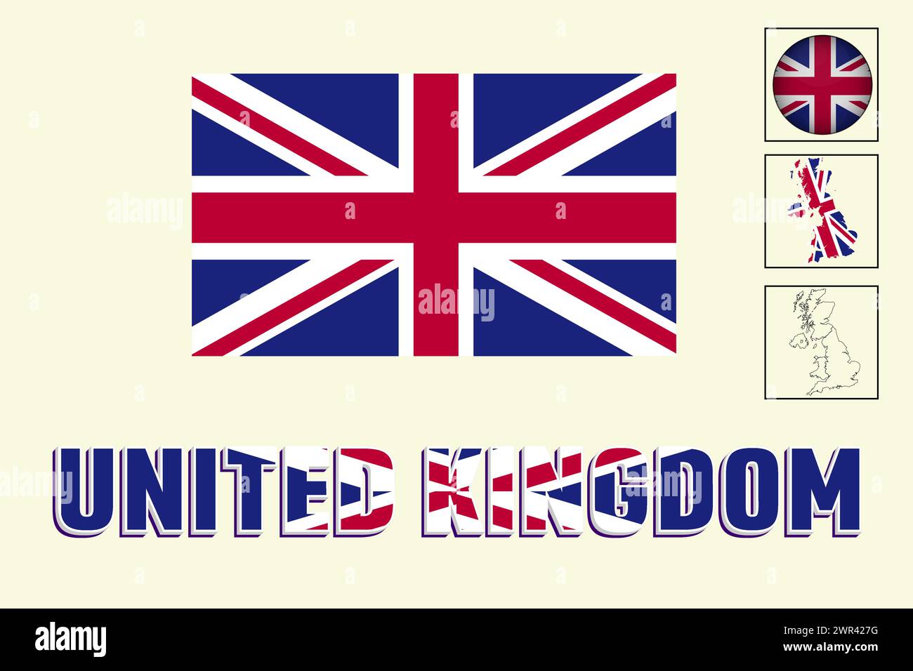 United kingdom flag and map in vector illustration Stock Vector Image ...