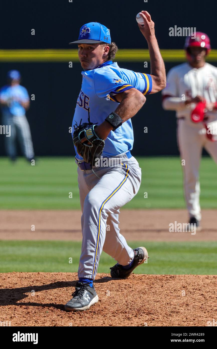 March 10, 2024: Clay Kennedy #37 McNeese pitcher in action from the ...