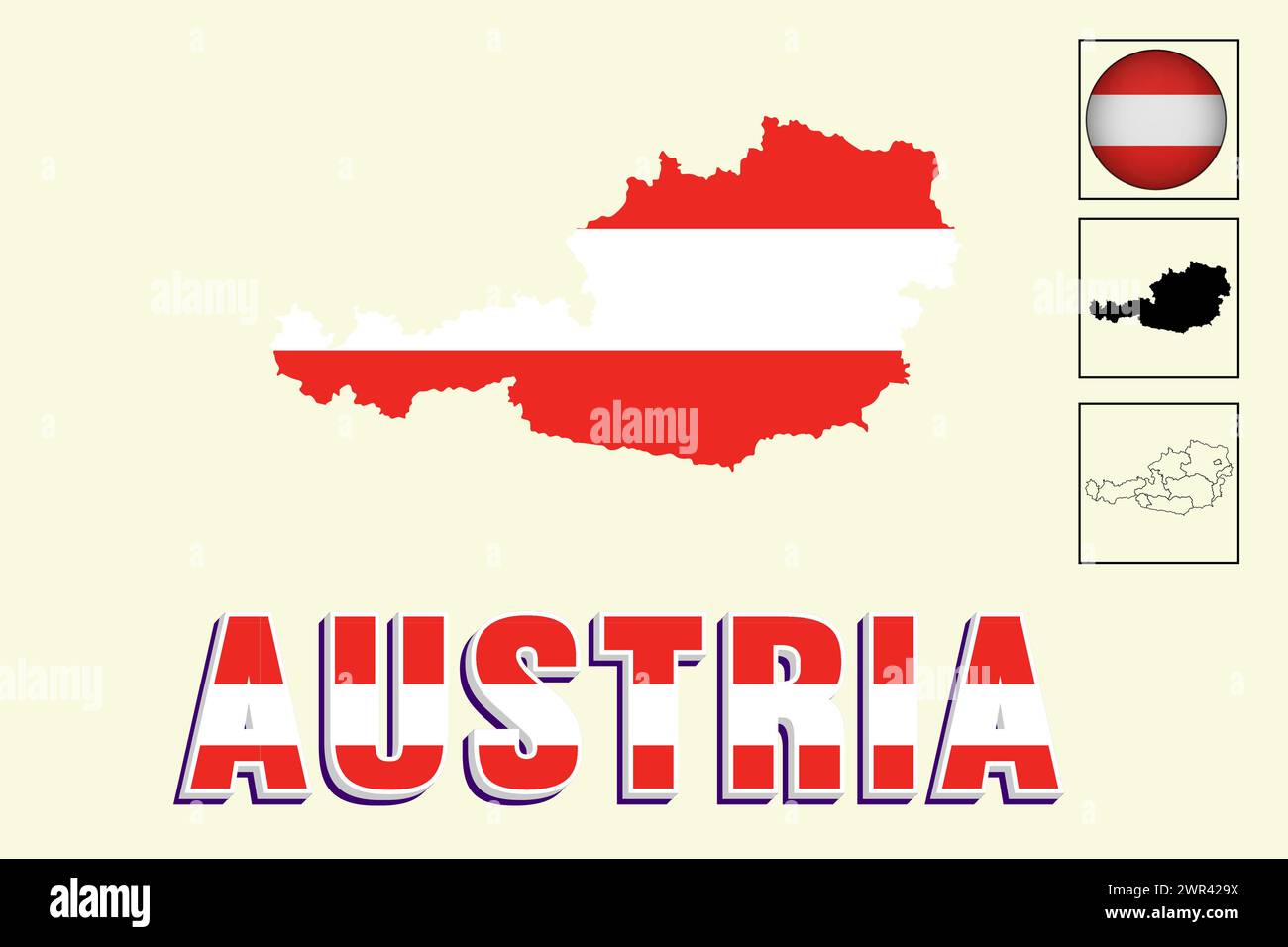Austria flag and map in vector illustration Stock Vector Image & Art ...
