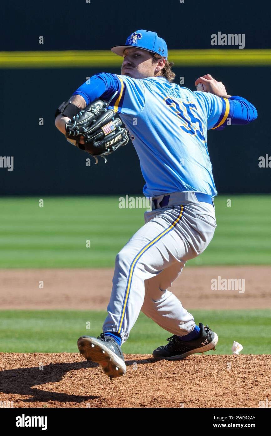 March 10, 2024: McNeese pitcher Cade Hart #35 prepares to deliver a ...