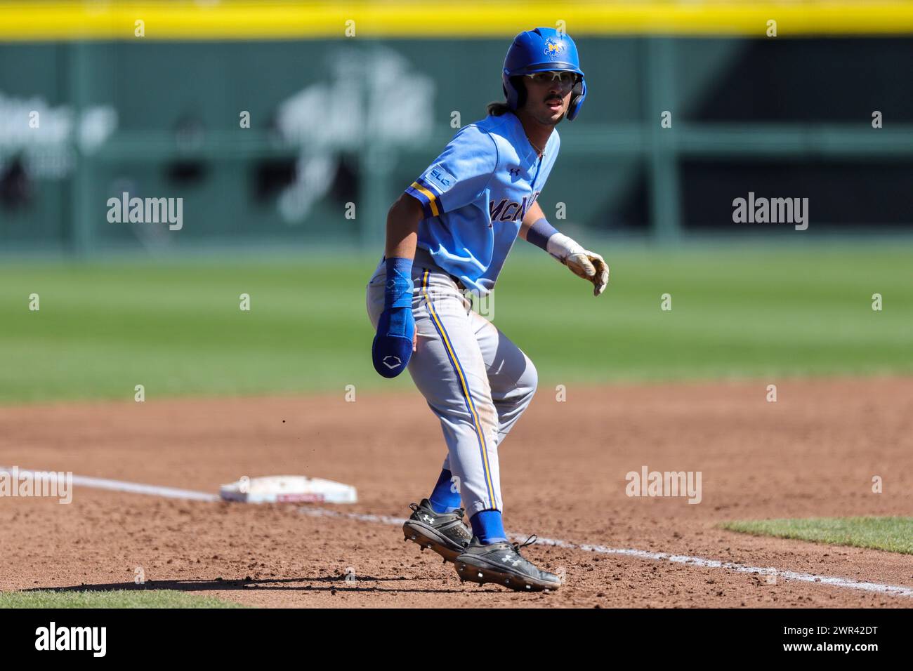 March 10, 2024: Chase Keeton #16 of McNeese works his way off of third ...