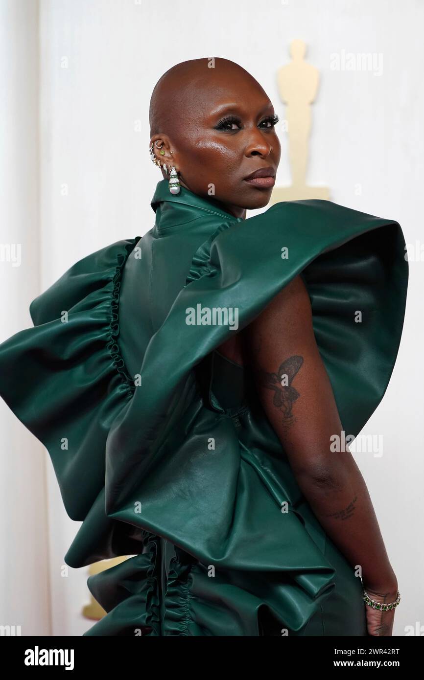 Cynthia Erivo arrives at the Oscars on Sunday, March 10, 2024, at the ...