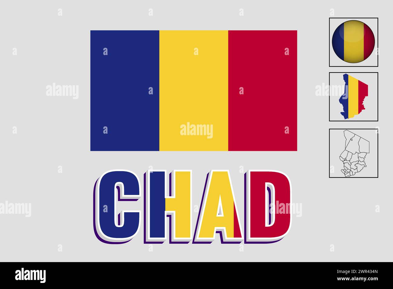 Chad flag and map in vector illustration Stock Vector Image & Art - Alamy