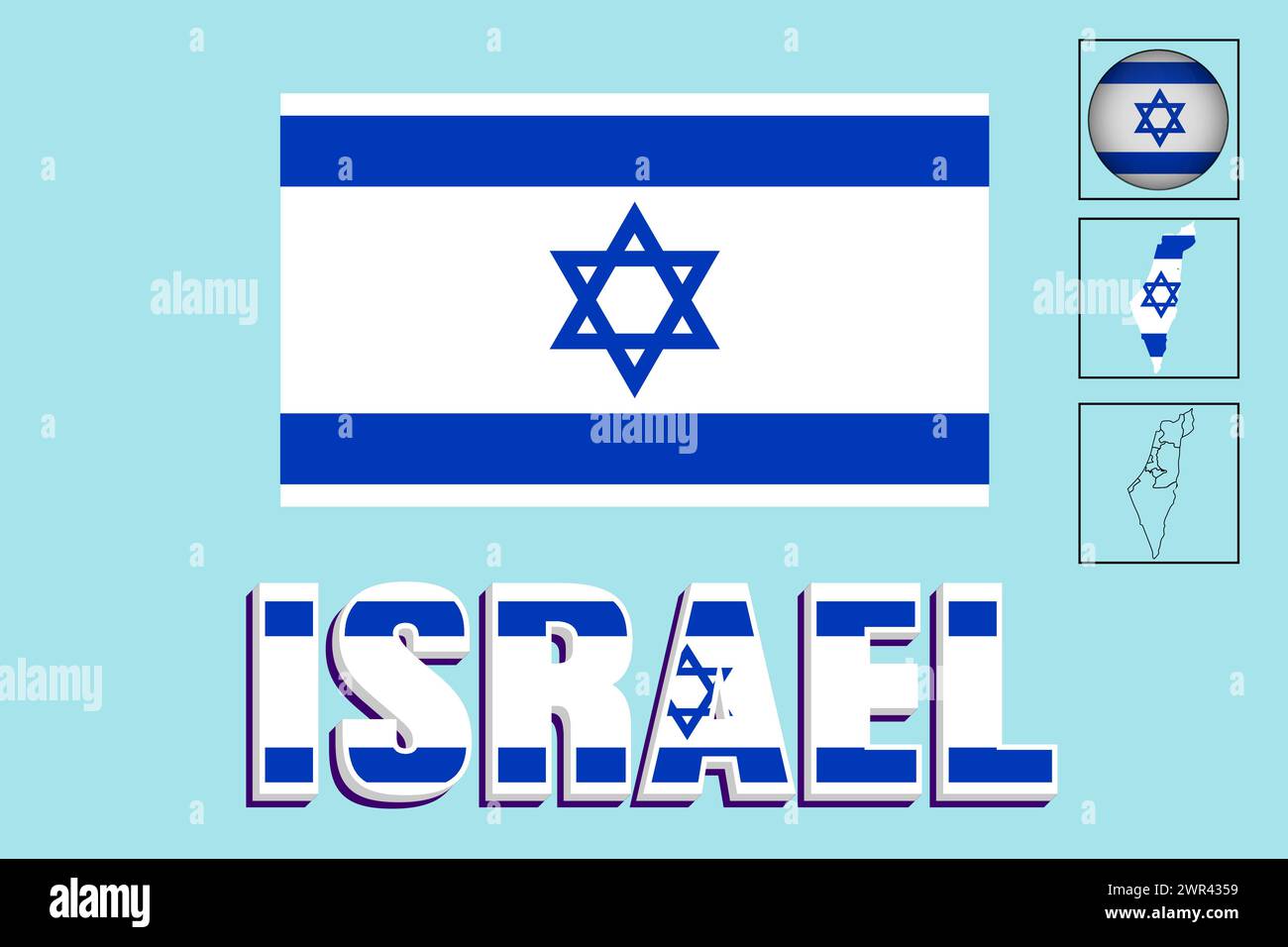 Israel flag and map in vector illustration Stock Vector Image & Art - Alamy