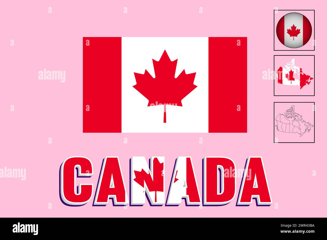 Canada flag waving in Stock Vector Images - Alamy