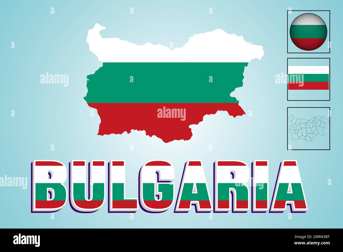 Bulgaria flag and map in vector illustration Stock Vector Image & Art - Alamy