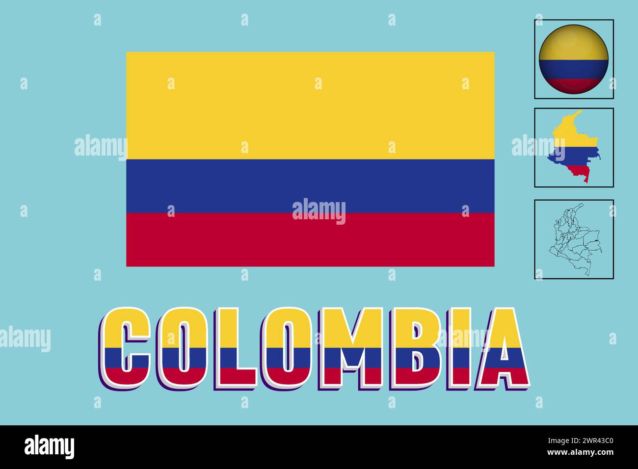 Colombia flag in vertical hi-res stock photography and images - Alamy
