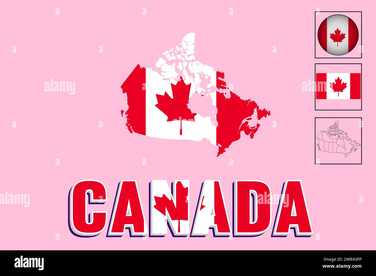 Canada simple map hi-res stock photography and images - Alamy
