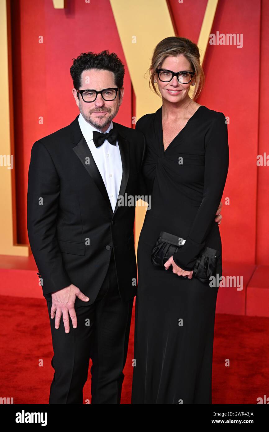 J. J. Abrams and Katie McGrath attending the Vanity Fair Oscar Party ...