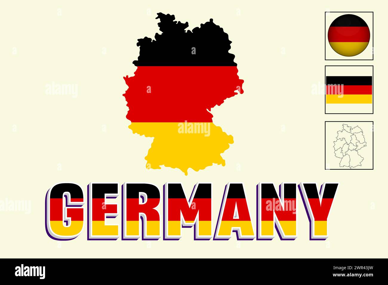 Germany flag and map in vector illustration Stock Vector Image & Art ...