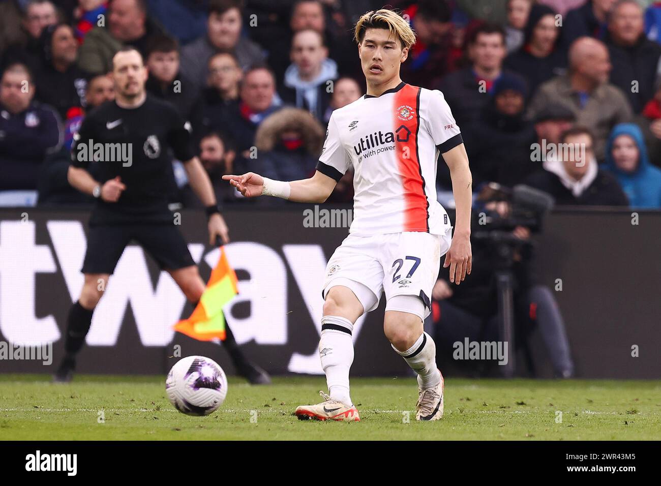 Luton Town's Daiki Hashioka in action during the Premier League match ...