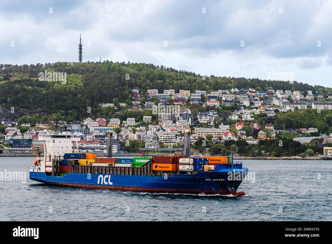 Container Ship NCL AVEROY in Geirangerfjord, ALESUND, Norway, Europe ...