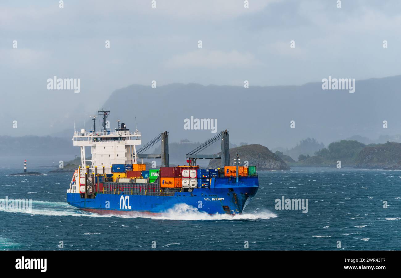Container Ship NCL AVEROY in Geirangerfjord, ALESUND, Norway, Europe ...