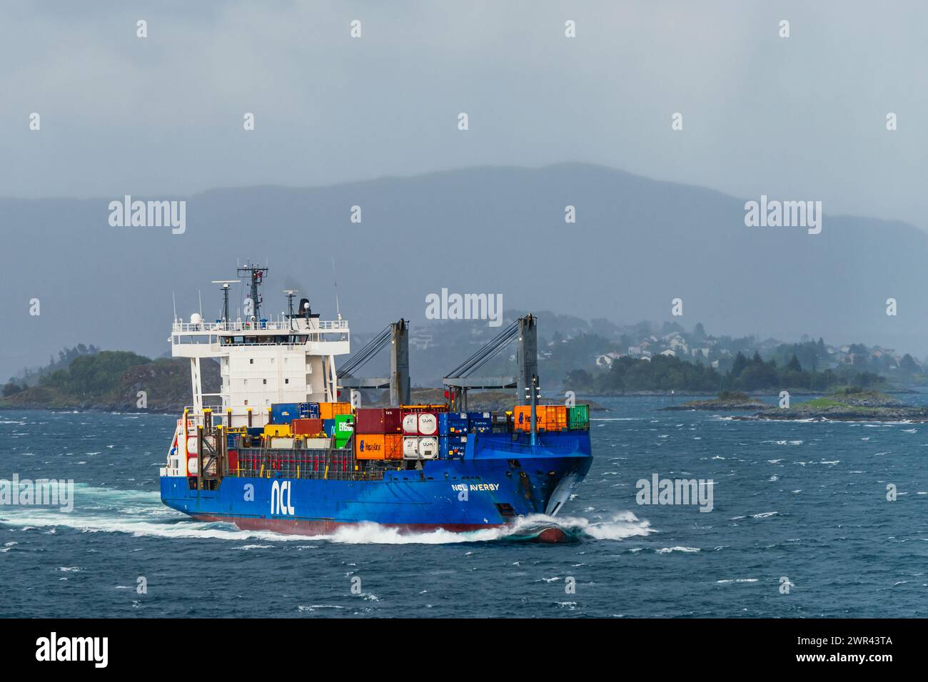 Container Ship NCL AVEROY in Geirangerfjord, ALESUND, Norway, Europe ...