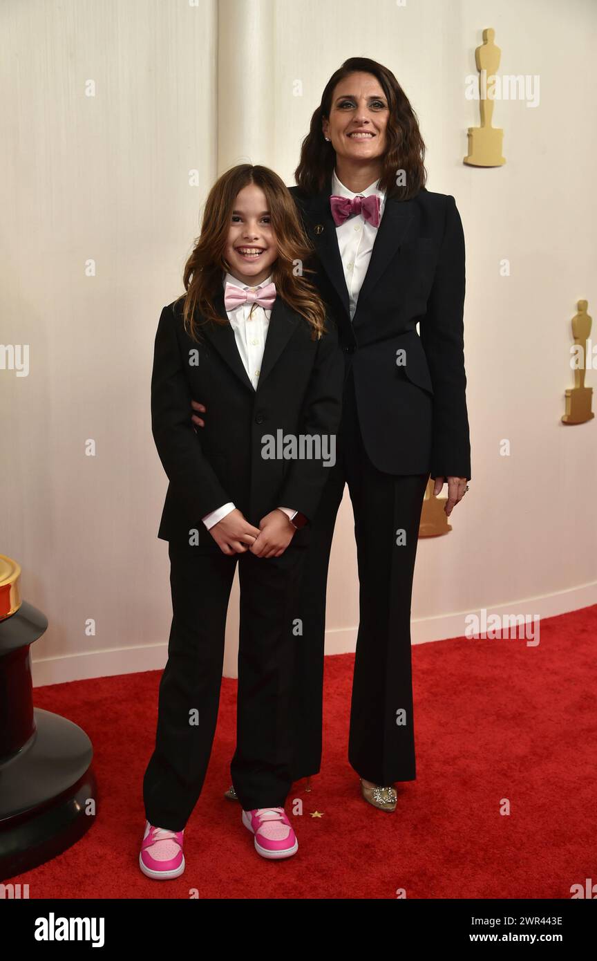 MacKensie Whittaker, left, and Pamela Abdy arrive at the Oscars on ...