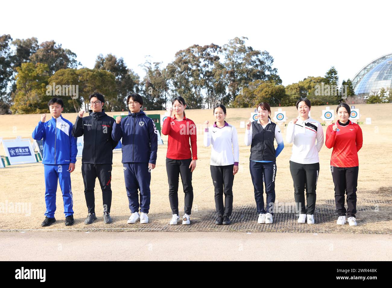 Yumenoshima Park Archery Field, Tokyo, Japan. 10th Mar, 2024. (L-R ...