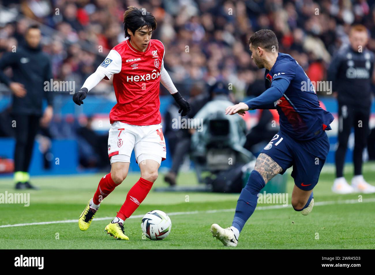Paris, France. Credit: D. 10th Mar, 2024. Junya Ito (Reims) Football ...