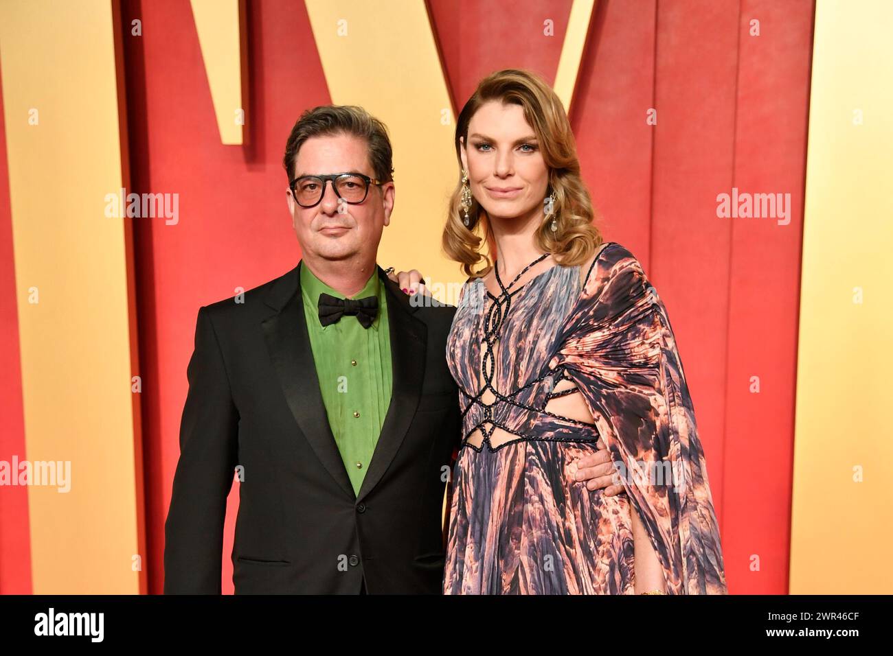Roman Coppola, left, and Angela Lindvall arrive at the Vanity Fair ...