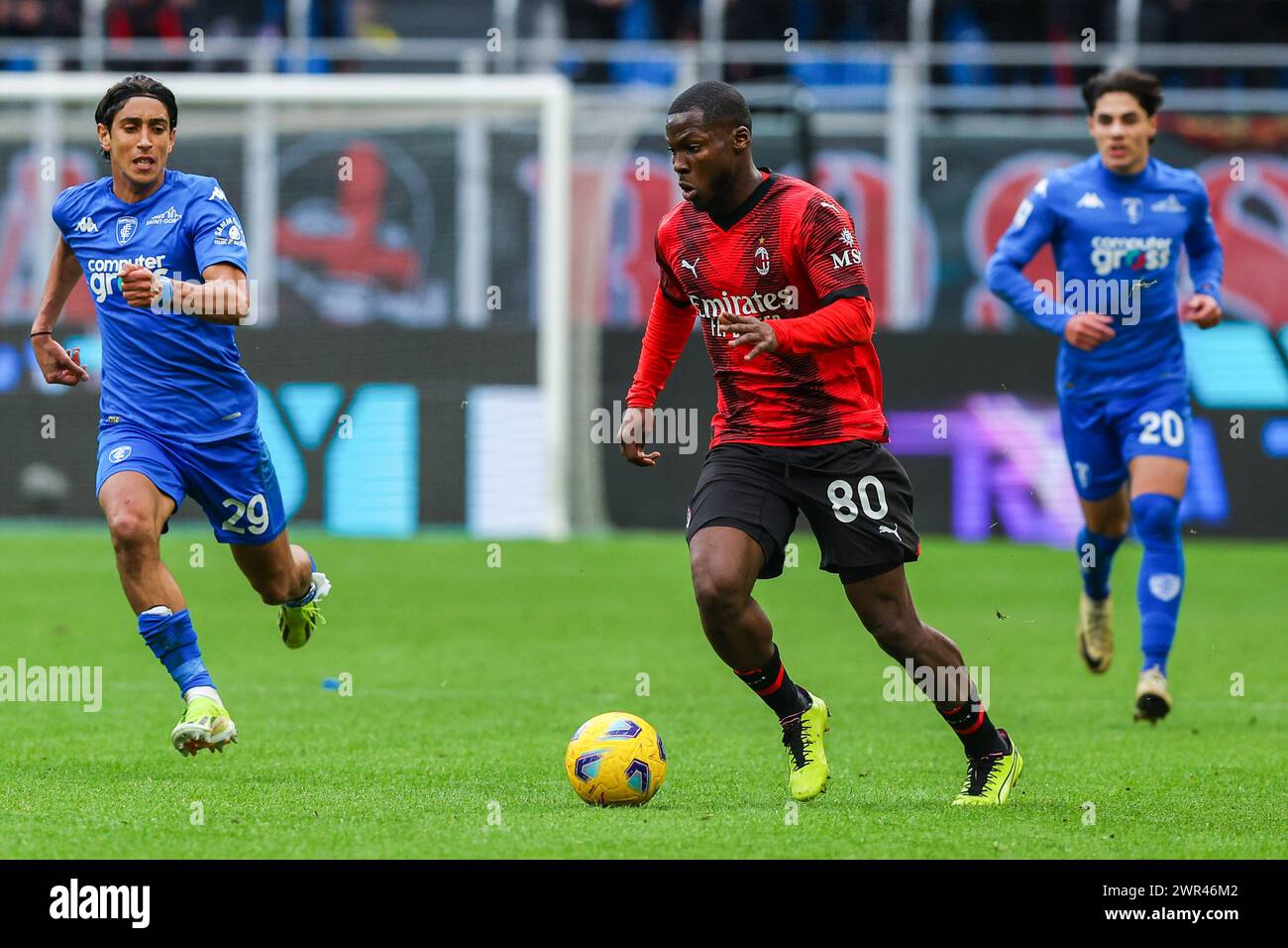 Milan, Italy. 10th Mar, 2024. Yunus Musah of AC Milan seen in action during Serie A 2023/24 ...