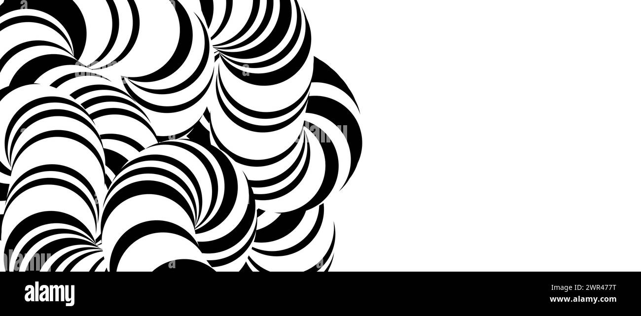Abstract twisted tubes background. Black white striped cord knot ...