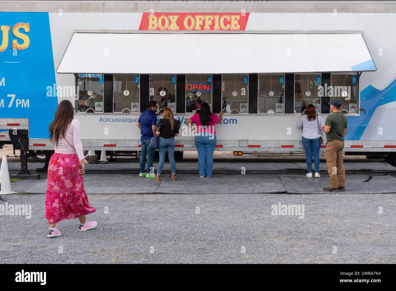 People buying tickets at the box office for Circus Vasquez, McAllen ...