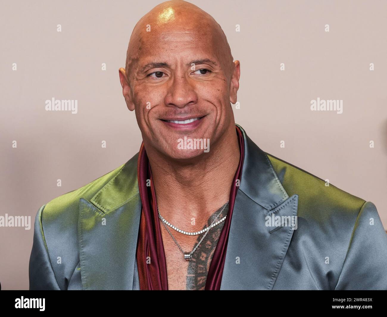Los Angeles, USA. 10th Mar, 2024. Dwayne Johnson The Rock posing in the ...