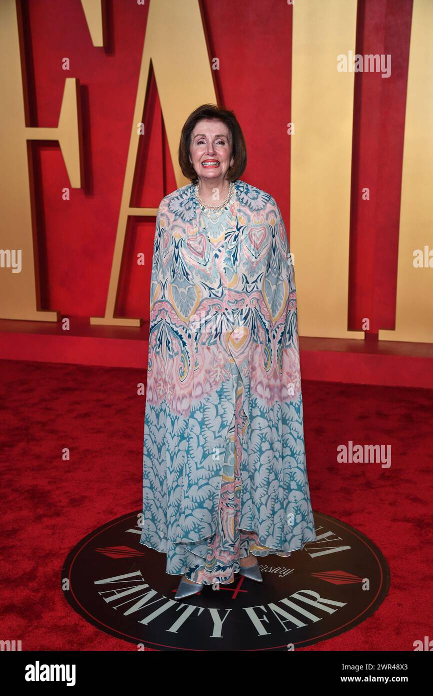 USA. 10th Mar, 2024. Nancy Pelosi walking on the red carpet at the 2024 ...