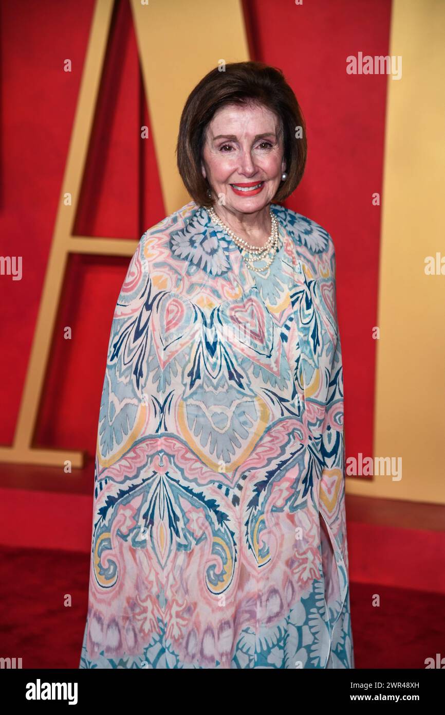 USA. 10th Mar, 2024. Nancy Pelosi walking on the red carpet at the 2024 ...