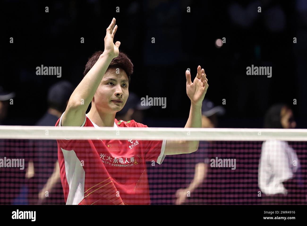 Paris, France. 10th Mar, 2024. Shi Yuqi of China celebrates victory ...