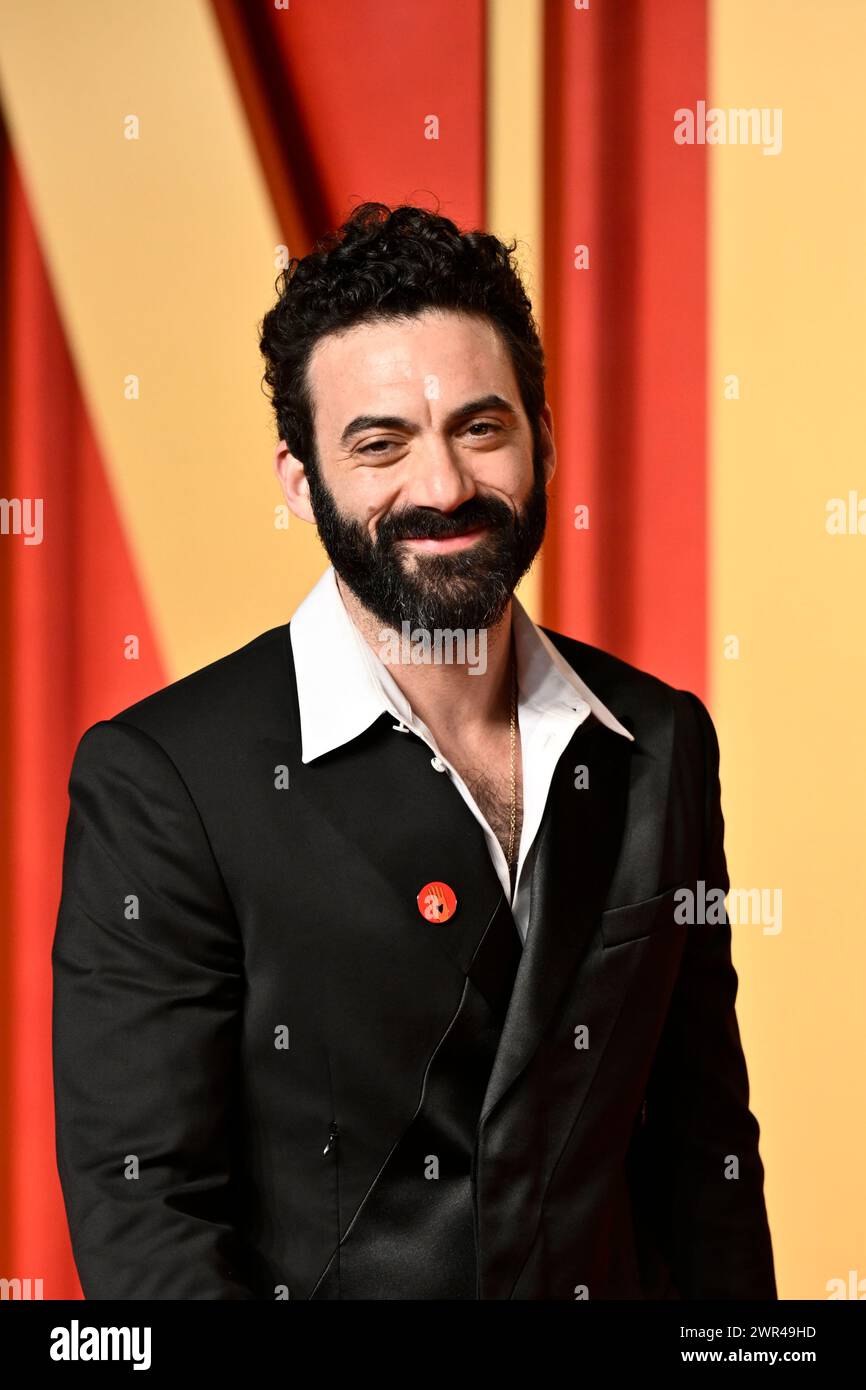 Morgan Spector arrives at the Vanity Fair Oscar Party on Sunday, March ...