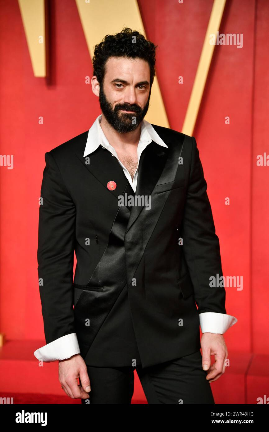 Morgan Spector arrives at the Vanity Fair Oscar Party on Sunday, March ...