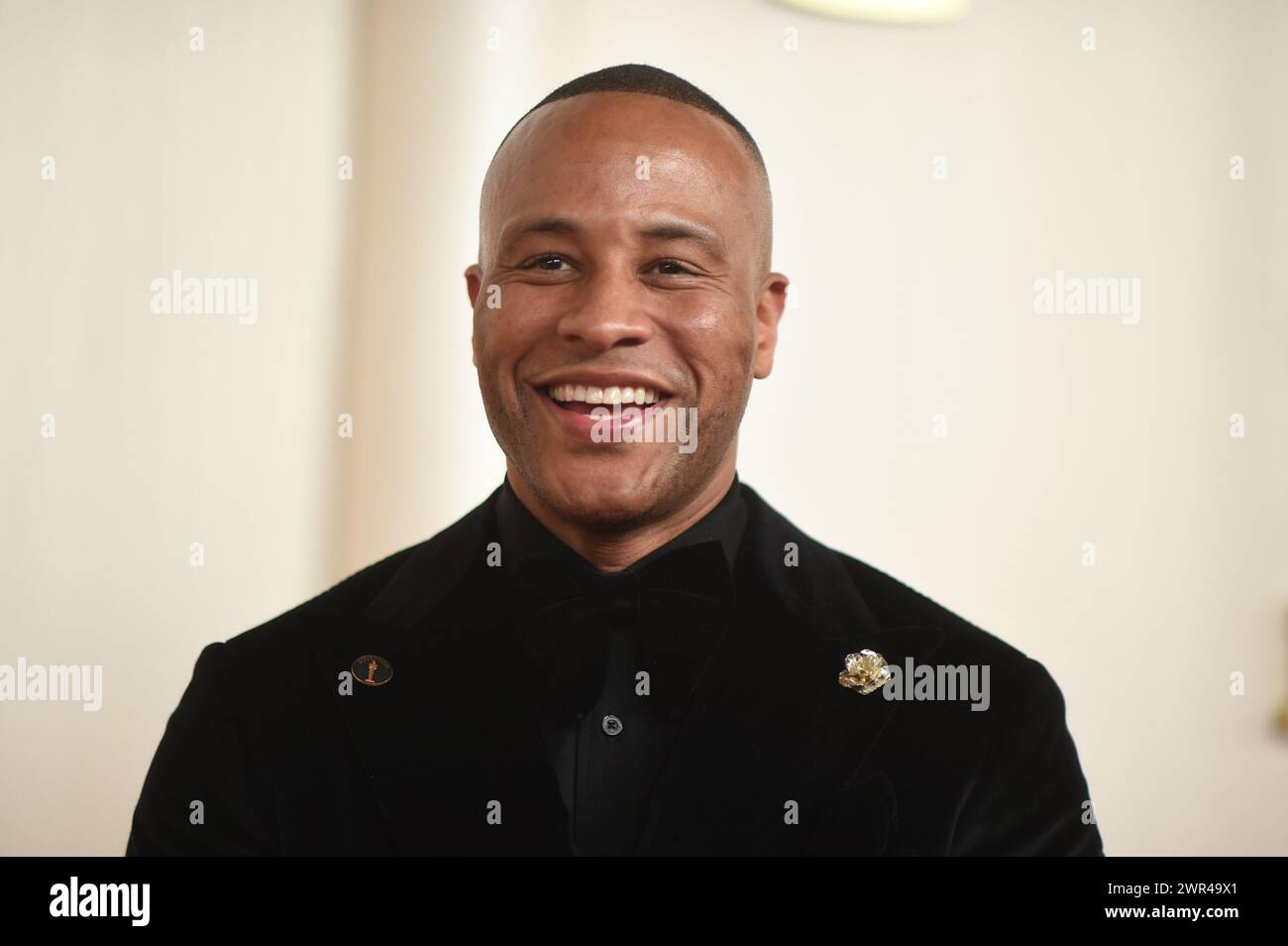 DeVon Franklin arrives at the Oscars on Sunday, March 10, 2024, at the ...