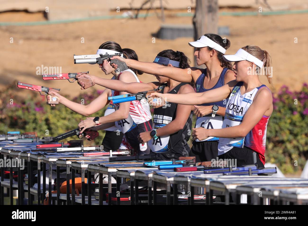 Cairo, Egypt. 10th Mar, 2024. Athletes compete during the team-relay ...