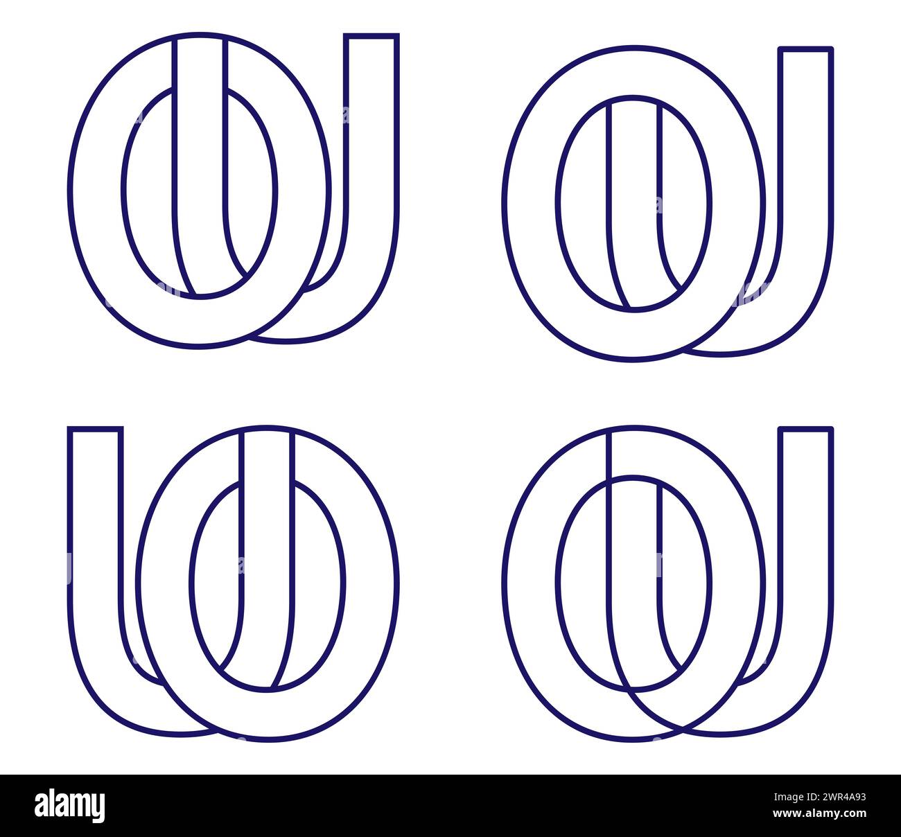 Modern elegant creative OU or UO Logo Design and template vector ...