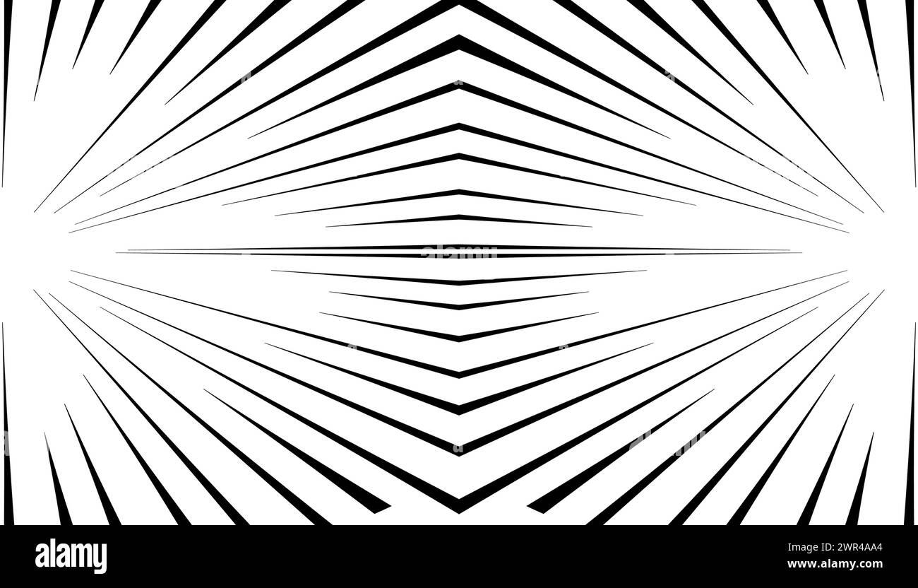 Manga speed burst frame radial anime speed lines vector illustration ...