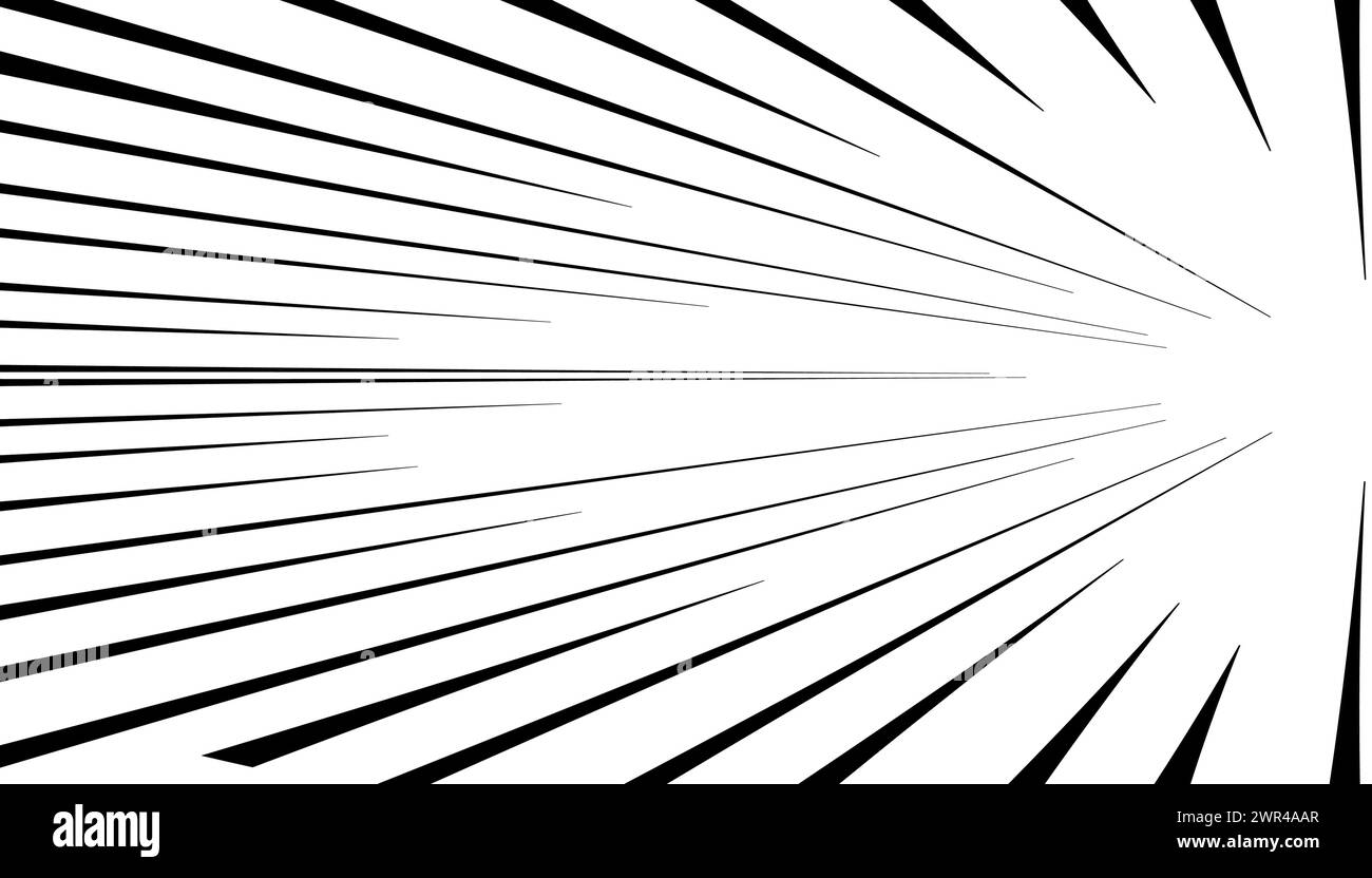 Manga speed burst frame radial anime speed lines vector illustration ...