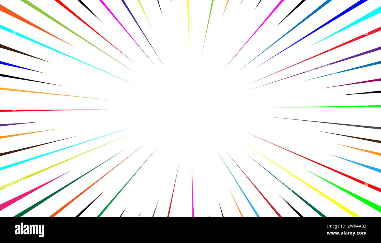 Manga speed burst frame radial anime speed lines vector illustration ...